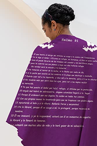 YIVIVEN Salmo 91 En EspaƱol Blanket Christian Gifts 50"x60", Religious Throw Blanket, Christian Blankets Plush, Salmo 91 Throw Blanket (Salmo 91) Prayer Blanket Scripture Blanket