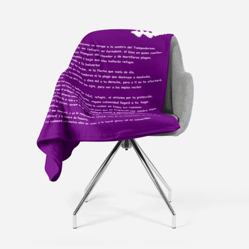 YIVIVEN Salmo 91 En EspaƱol Blanket Christian Gifts 50"x60", Religious Throw Blanket, Christian Blankets Plush, Salmo 91 Throw Blanket (Salmo 91) Prayer Blanket Scripture Blanket