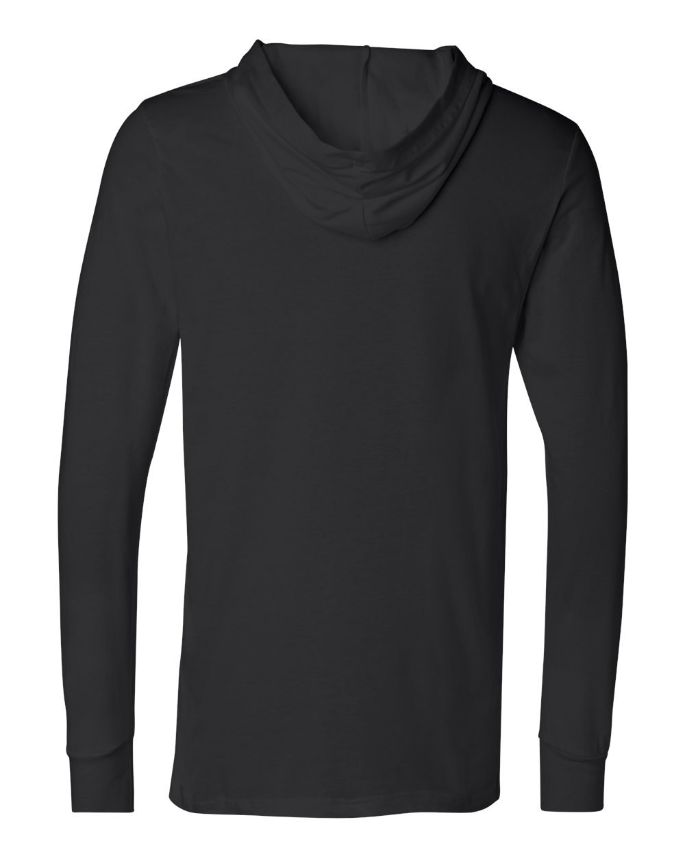 Bella + Canvas Unisex Jersey Long-Sleeve Hoodie, Small, BLACK