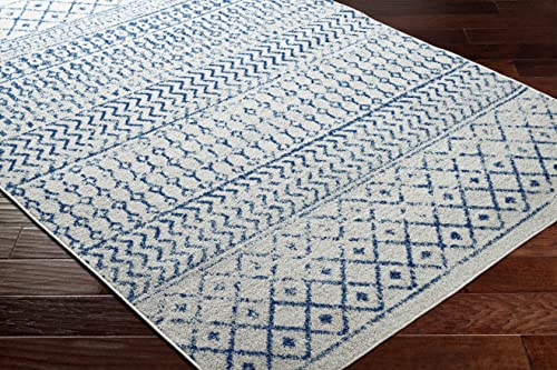 Artistic Weavers Chester Boho Moroccan Area Rug, 6'7" x 9', Cream/Royal Blue