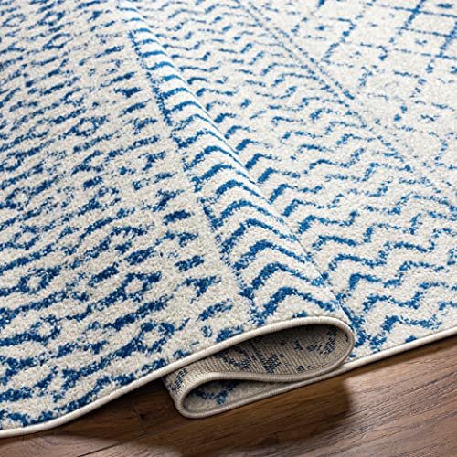 Artistic Weavers Chester Boho Moroccan Area Rug, 6'7" x 9', Cream/Royal Blue