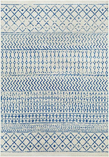 Artistic Weavers Chester Boho Moroccan Area Rug, 6'7" x 9', Cream/Royal Blue