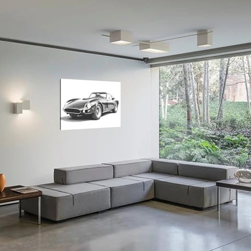 Car Poster Ferrari F40 Supercar Posters Racing Car Canvas Wall Art For Boy's Bedroom SuperCar Wall Decor Frame-style 36x24inch(90x60cm)