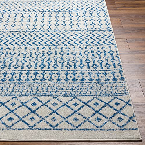 Artistic Weavers Chester Boho Moroccan Area Rug, 6'7" x 9', Cream/Royal Blue