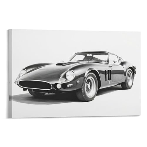 Car Poster Ferrari F40 Supercar Posters Racing Car Canvas Wall Art For Boy's Bedroom SuperCar Wall Decor Frame-style 36x24inch(90x60cm)