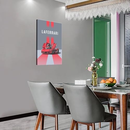 Car Poster Ferrari F40 Supercar Posters Racing Car Canvas Wall Art For Boy's Bedroom SuperCar Wall Decor Frame-style 24x36inch(60x90cm)