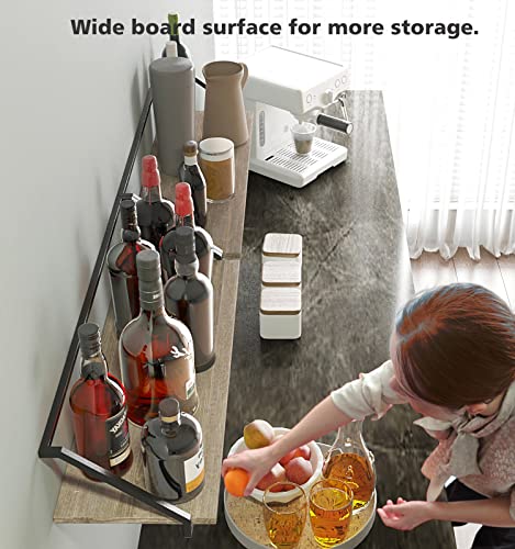 ARTLUO Shelves for Wall Decor Set of 2,24 Inch Floating Wall Shelves,Floating Book Shelves for Wall,Natural Wood Floating Shelves,Wall Mounted Bookshelf,Wall Shelves for Bedroom,Living Room,Bathroom