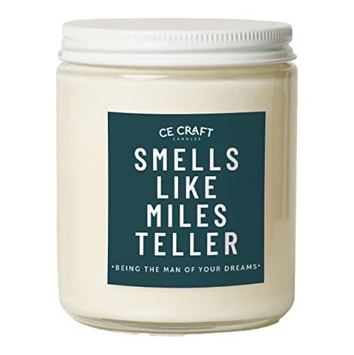 CE Craft - Smells Like Miles Teller Scented Candle – Vanilla Oak Scented Candle – Gift for Her, Girlfriend Gift, Pop Culture Gift, Celebrity Candle
