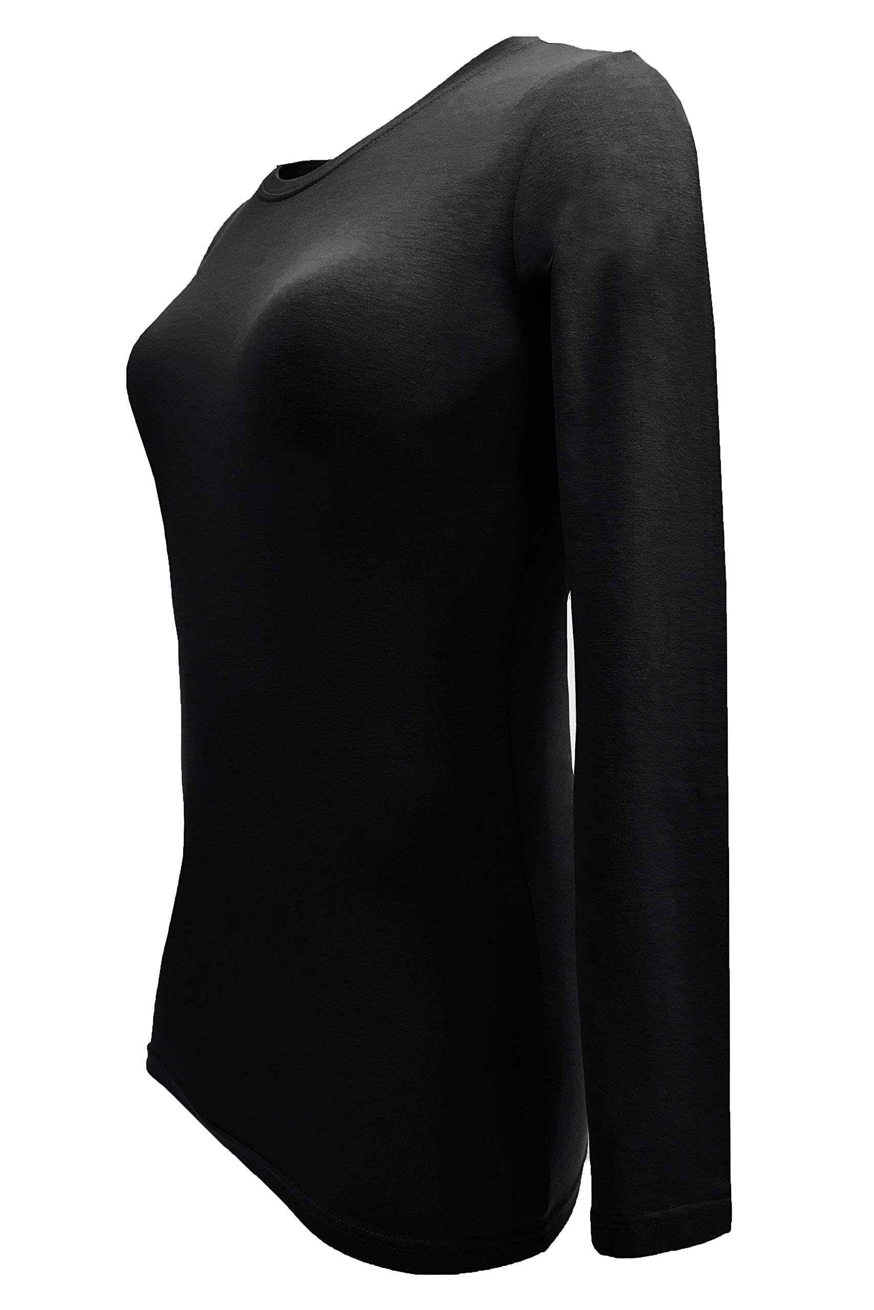 Natural Uniforms Women's Under Scrub Tee Crew Neck Long Sleeve T-Shirt-3-Pack (Medium, 3 Pack Black)