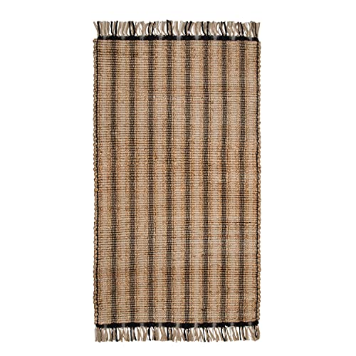 Eco Crave 2x3 Ft Small Jute Natural Area Rug, 100% Hand Woven Rug for Indoor Front Entrance Kitchen & Bathrooms, Low-Pile Floor Carpet, Premium Quality Home Decor.