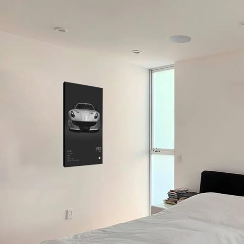 Car Poster Ferrari F40 Supercar Posters Racing Car Canvas Wall Art For Boy's Bedroom SuperCar Wall Decor Frame-style 24x36inch(60x90cm)