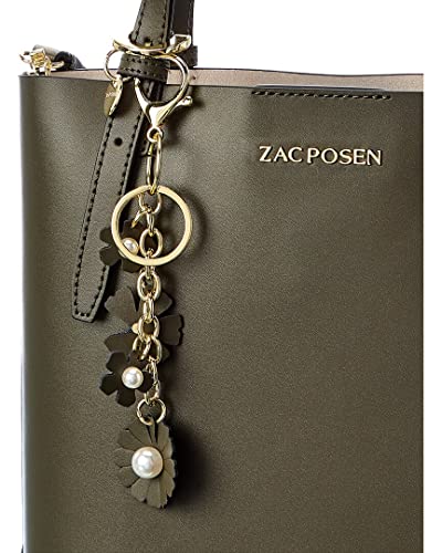 Zac Posen Small Floral Garden Leather Tote Crossbody, Green