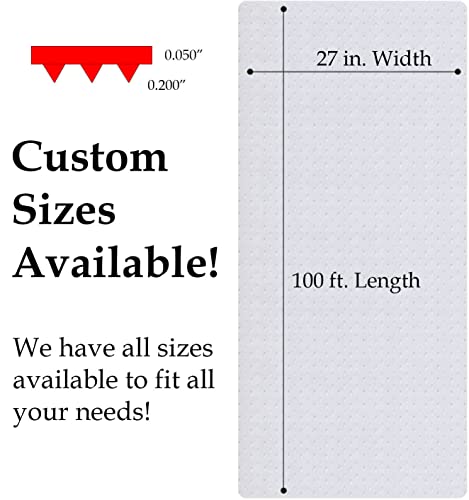 Home Must Haves Clear Vinyl Plastic Premium Deluxe PVC Ribbed Pattern Floor Runner Protector for Carpet (27" Wide)