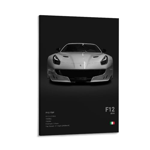 Car Poster Ferrari F40 Supercar Posters Racing Car Canvas Wall Art For Boy's Bedroom SuperCar Wall Decor Frame-style 24x36inch(60x90cm)