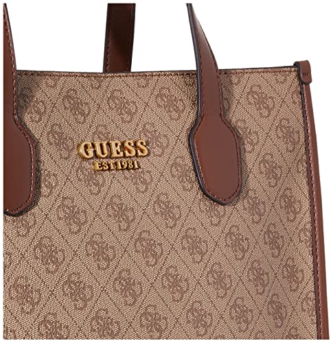 GUESS Silvana Small Tote Latte Logo/Brown PROCESSING PROCESSING