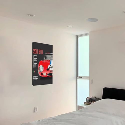 Car Poster Ferrari F40 Supercar Posters Racing Car Canvas Wall Art For Boy's Bedroom SuperCar Wall Decor Frame-style 24x36inch(60x90cm)