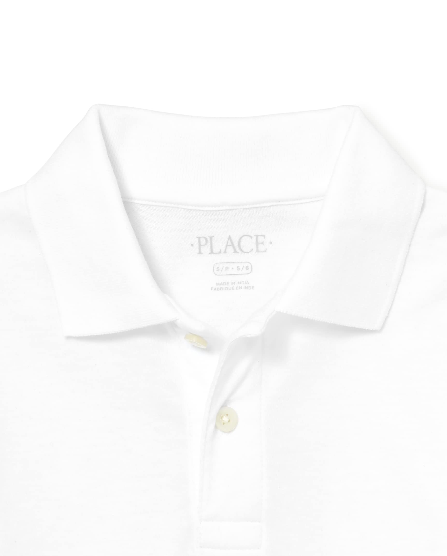 The Children's Place boys Long Sleeve Pique Polo, Nautico/White, Medium