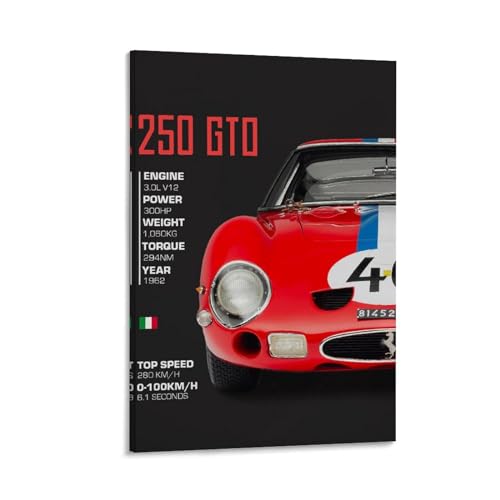 Car Poster Ferrari F40 Supercar Posters Racing Car Canvas Wall Art For Boy's Bedroom SuperCar Wall Decor Frame-style 24x36inch(60x90cm)