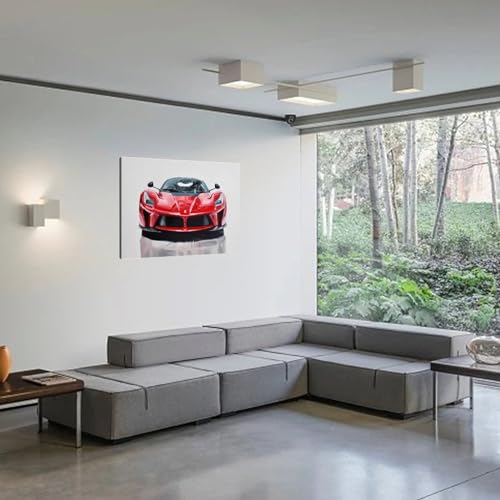 Car Poster Ferrari F40 Supercar Posters Racing Car Canvas Wall Art For Boy's Bedroom SuperCar Wall Decor Frame-style 36x24inch(90x60cm)