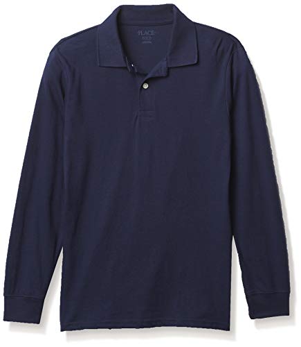 The Children's Place boys Long Sleeve Soft Jersey Polo Shirt, Nautico, Small US