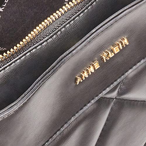 Anne Klein Womens Anne Klein quilted satchel, Black, One Size US