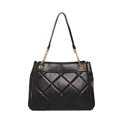 Anne Klein Womens Anne Klein quilted satchel, Black, One Size US