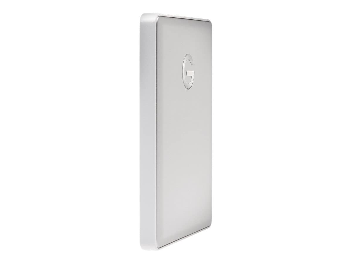 G-Technology 2TB G-DRIVE Mobile USB-C (USB 3.1) Portable External Hard Drive, Silver - 0G10339