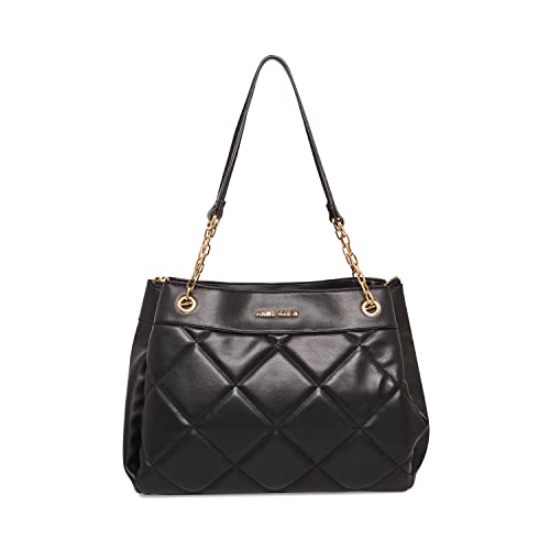 Anne Klein Womens Anne Klein quilted satchel, Black, One Size US