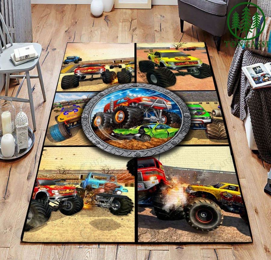 Cartoon Car Rug for Boys Non Slip Rug 3x5 4x6 5x8 5.2x9 ft Area Soft Rugs Bedroom Living Room, Home Decor Rug, Car Lover Rugs, Gift Mats for Boys 03