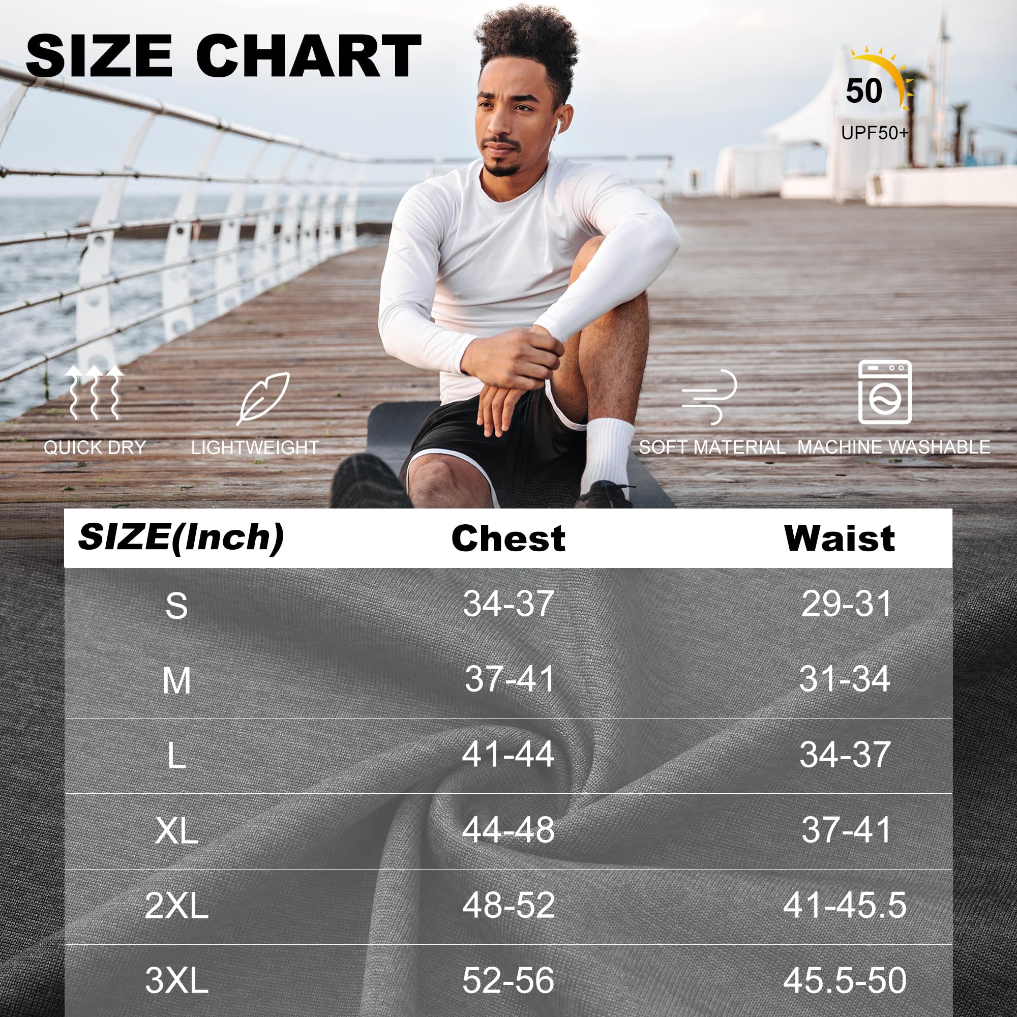 MLYENX 4-7 Pack Long Sleeve Shirts for Men Quick Dry Moisture Wicking Mens Long Sleeve Tee Shirts Workout T Shirts