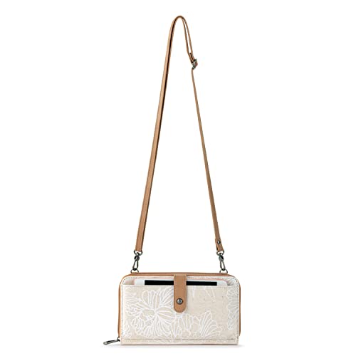 Sakroots Large Smartphone Crossbody, White Flower Blossom