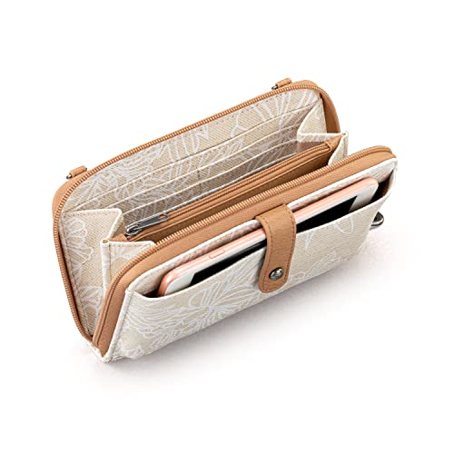 Sakroots Large Smartphone Crossbody, White Flower Blossom