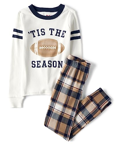 The Children's Place,Family Matching, Football Pajama Sets, Cotton,REDWOOD,12