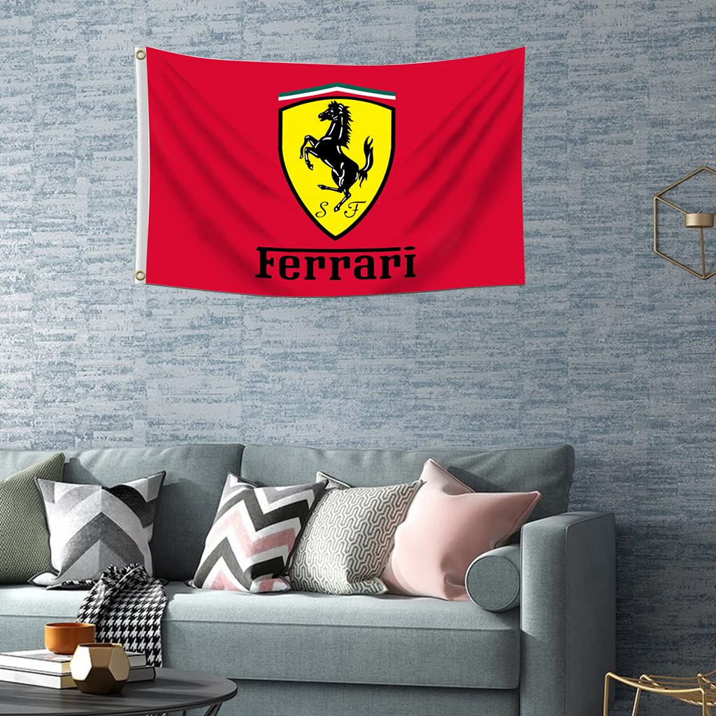 AMAKKFY Ferrari Racing Flag Wall Banner Tapestry for Garage Dorm Man Cave Room College Decor