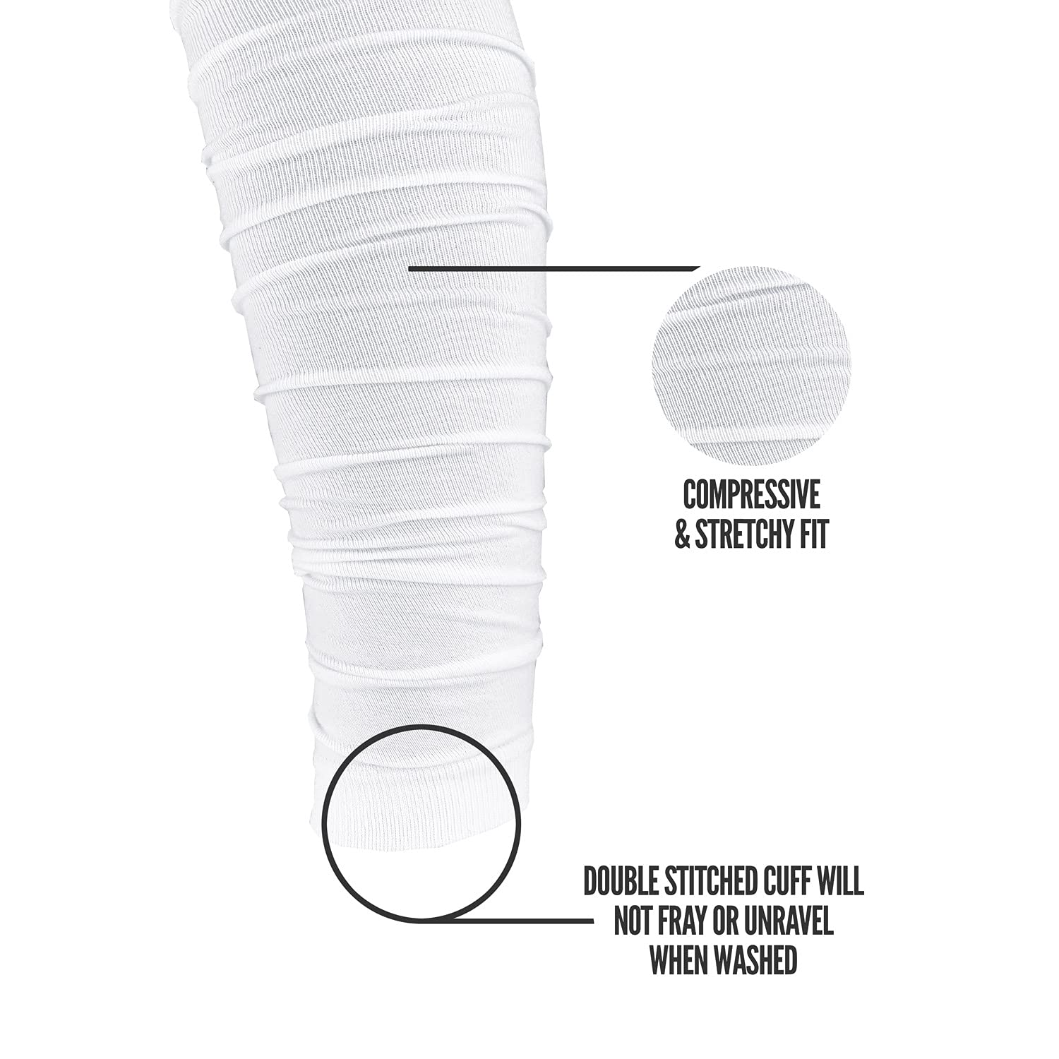 Nxtrnd Football Leg Sleeves, Calf Sleeves for Men & Boys, Sold as a Pair (White, Youth)