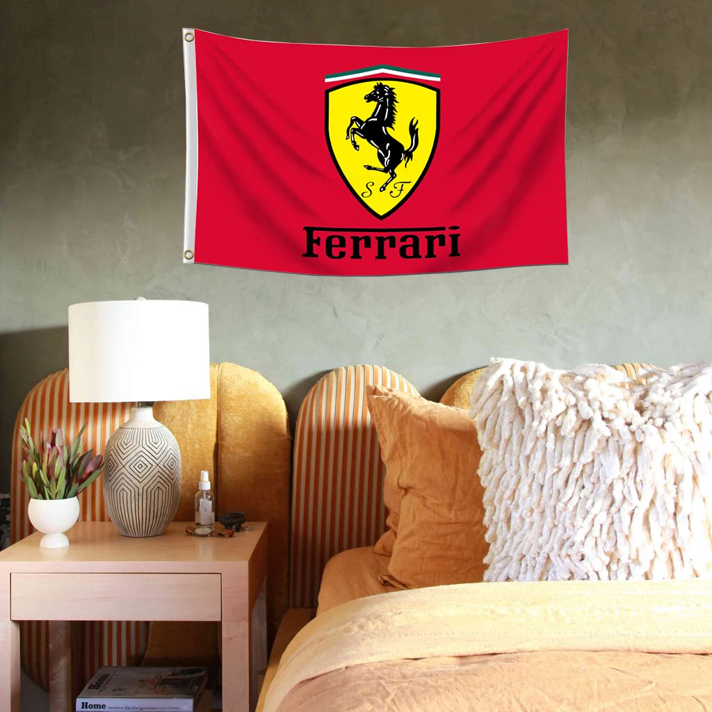 AMAKKFY Ferrari Racing Flag Wall Banner Tapestry for Garage Dorm Man Cave Room College Decor