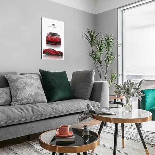 Car Poster Ferrari F40 Supercar Posters Racing Car Canvas Wall Art For Boy's Bedroom SuperCar Wall Decor Frame-style 24x36inch(60x90cm)