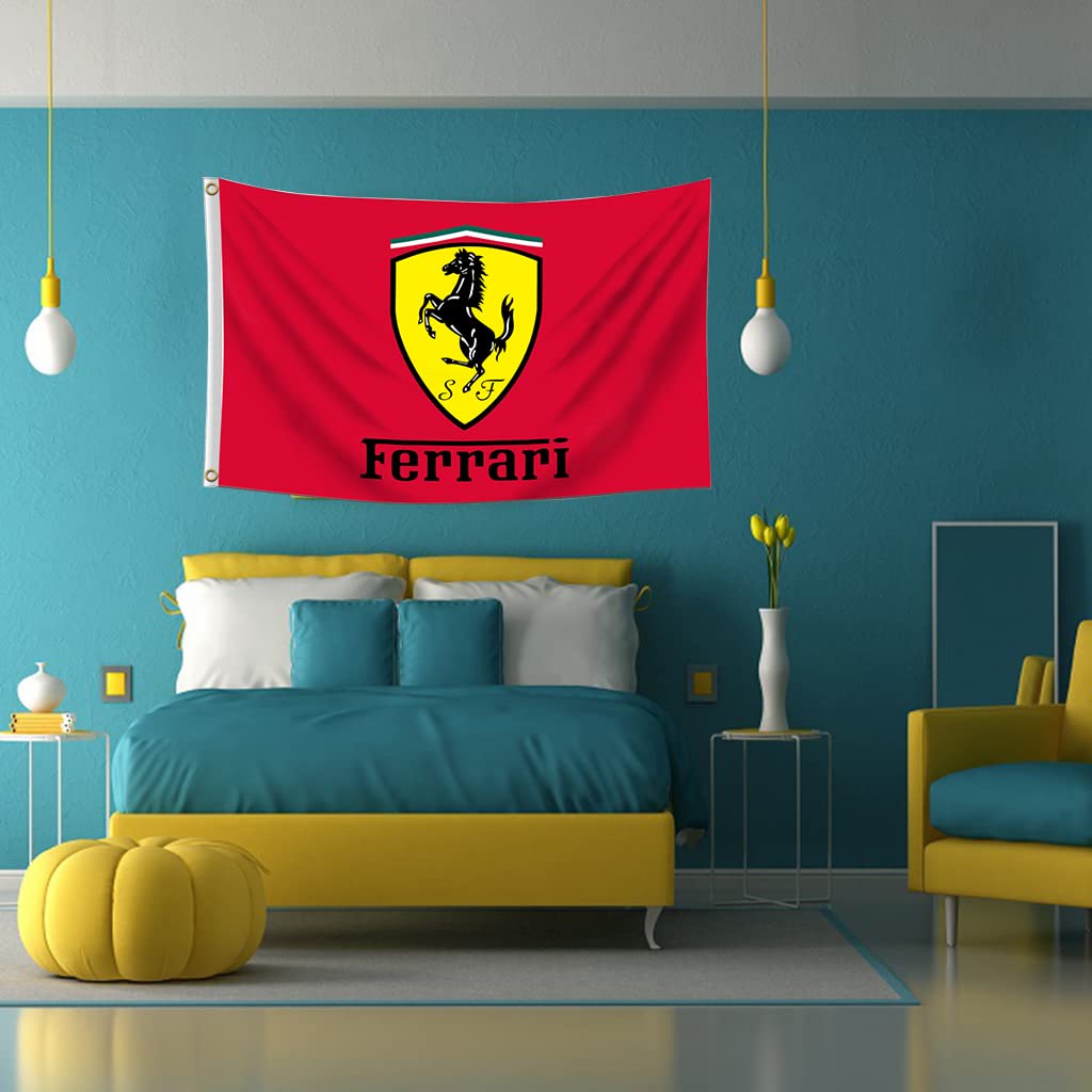 AMAKKFY Ferrari Racing Flag Wall Banner Tapestry for Garage Dorm Man Cave Room College Decor
