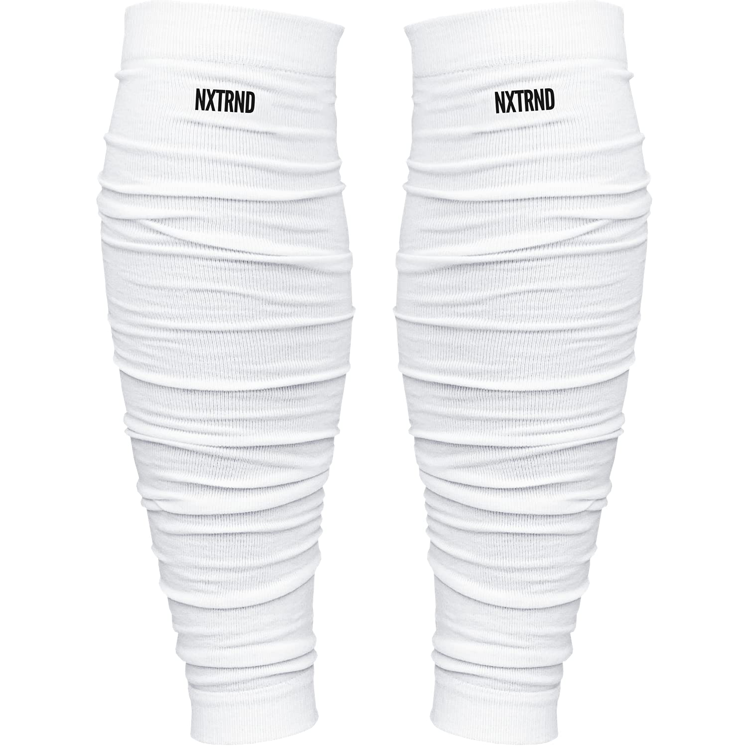Nxtrnd Football Leg Sleeves, Calf Sleeves for Men & Boys, Sold as a Pair (White, Youth)