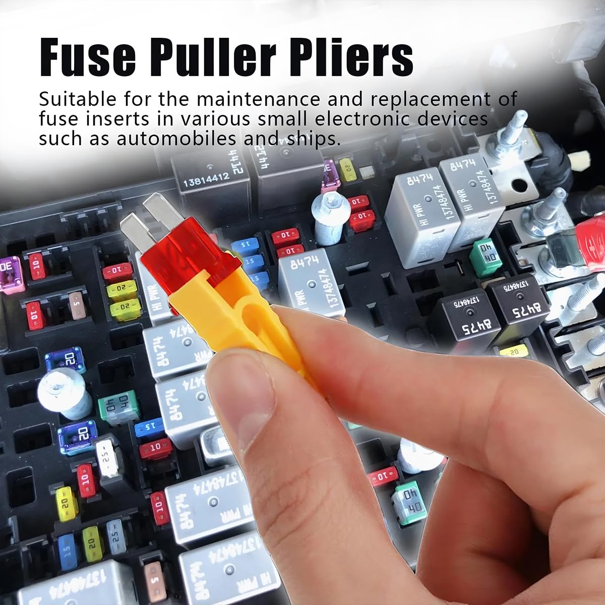 BESULEN 10PCS Car Fuse Pullers, Mini Standard Automobile Fuse Extraction Fetch Clips Assortment Kit, Yellow Vehicle Fuse Removal Tools, for Motorcycle Truck SUV ATV RV Fuses Replacement