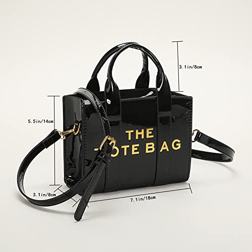 JQWSVE The Tote Bag for Women Shiny Patent Leather Handbag Purse Designer Luxury Top-handle Shoulder Crossbody Bag