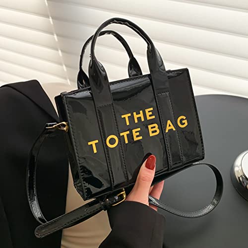 JQWSVE The Tote Bag for Women Shiny Patent Leather Handbag Purse Designer Luxury Top-handle Shoulder Crossbody Bag