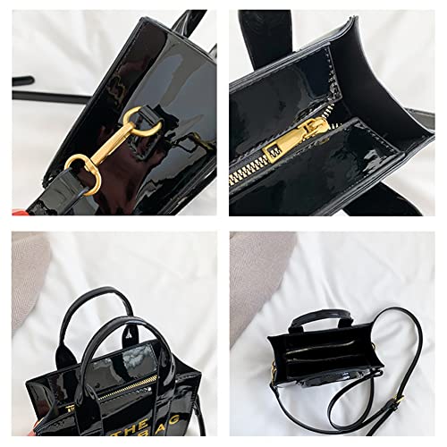 JQWSVE The Tote Bag for Women Shiny Patent Leather Handbag Purse Designer Luxury Top-handle Shoulder Crossbody Bag