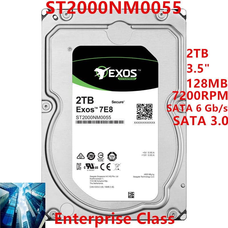 HDD for 2TB 3.5" SATA 6 Gb/s 128MB 7200RPM for Internal Hard Disk for Enterprise Class HDD for ST2000NM0055