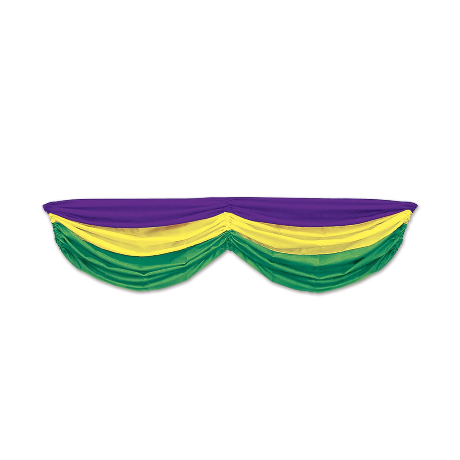 Mardi Gras Fabric Bunting (golden-yellow, green, purple) Party Accessory (1 count) (1/Pkg)