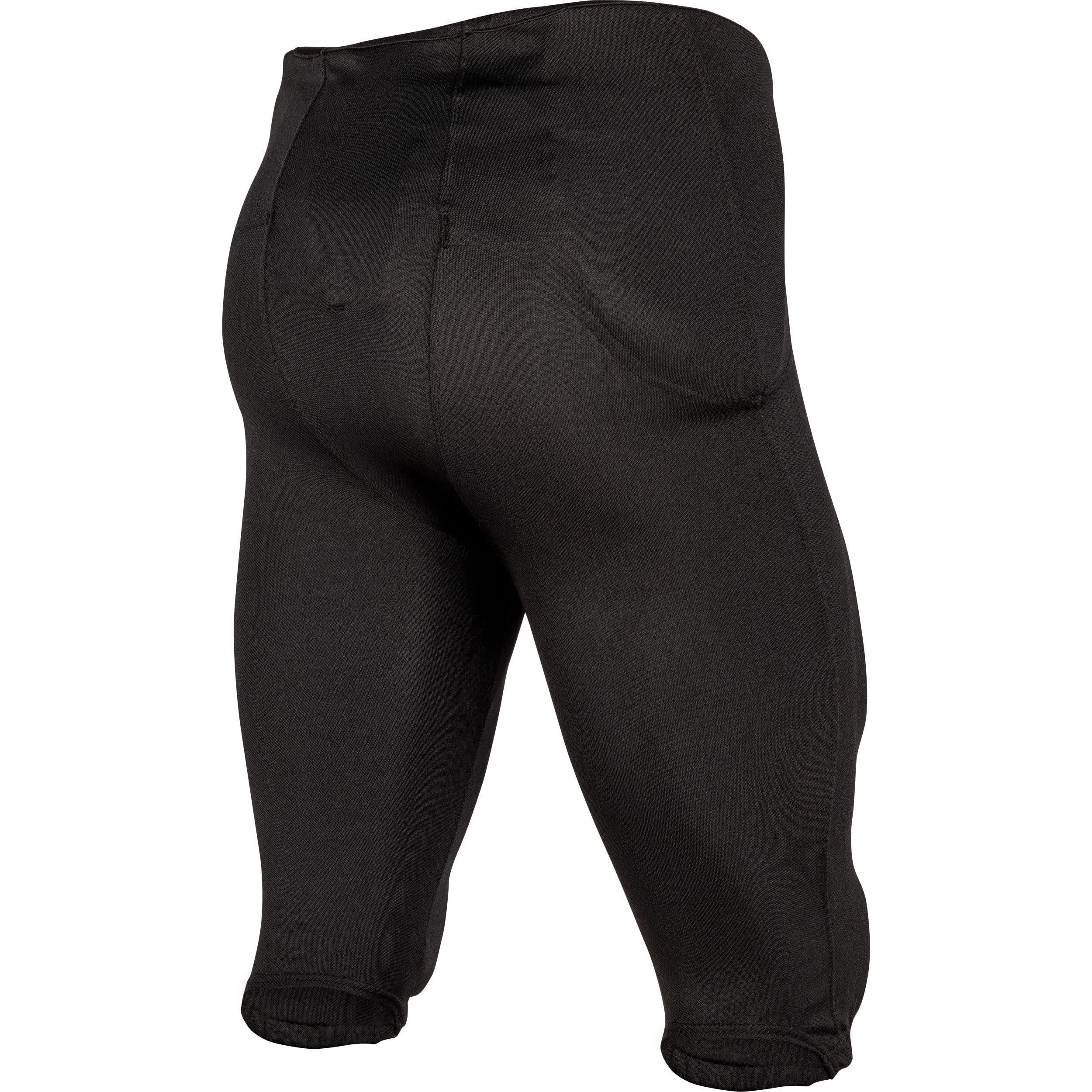 Champro Boys' Safety Integrated Football Practice Pant with Built-in Pads, Black, Large