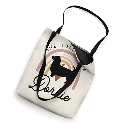 Life is Better Dorkie Rainbow Dog Mom Tote Bag