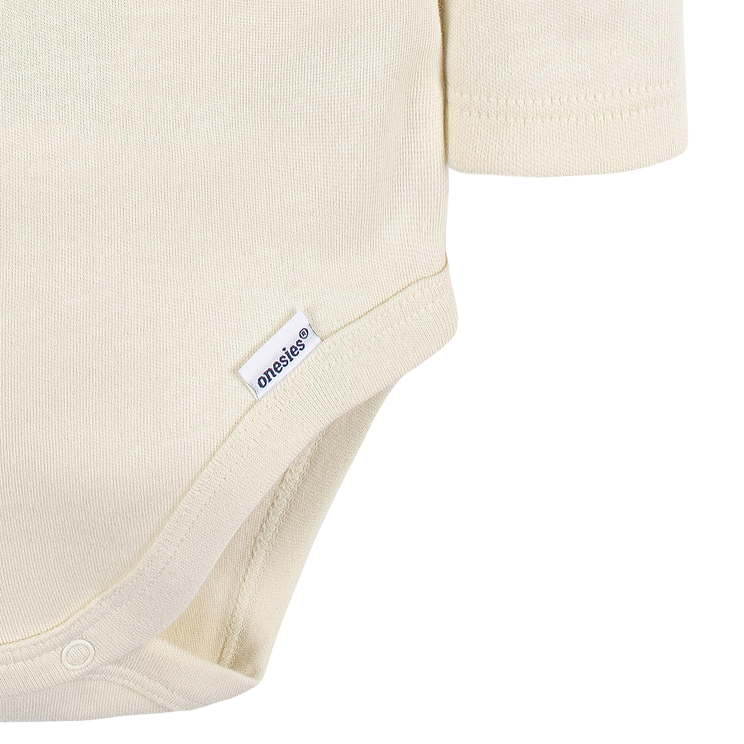 Gerber Unisex Baby Long Sleeve Solid Onesies Multi-Pack Interlock 180 GSM, Natural