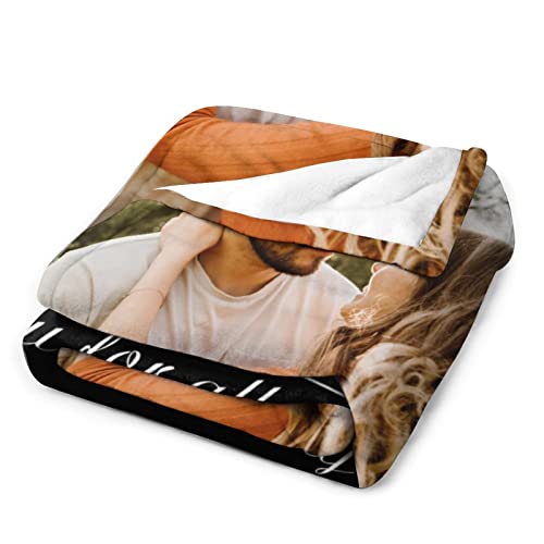 Custom Blanket, Custom Blankets with Photos: Made in USA, Personalized Blanket Memorial Gift 10 Photos Collage Customized Blankets, Throw Blanket for Family Lover Birthday Wedding Christmas-5 Sizes