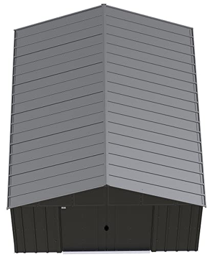Arrow Sheds Classic 12' x 14' Outdoor Padlockable Steel Storage Shed Building, Charcoal